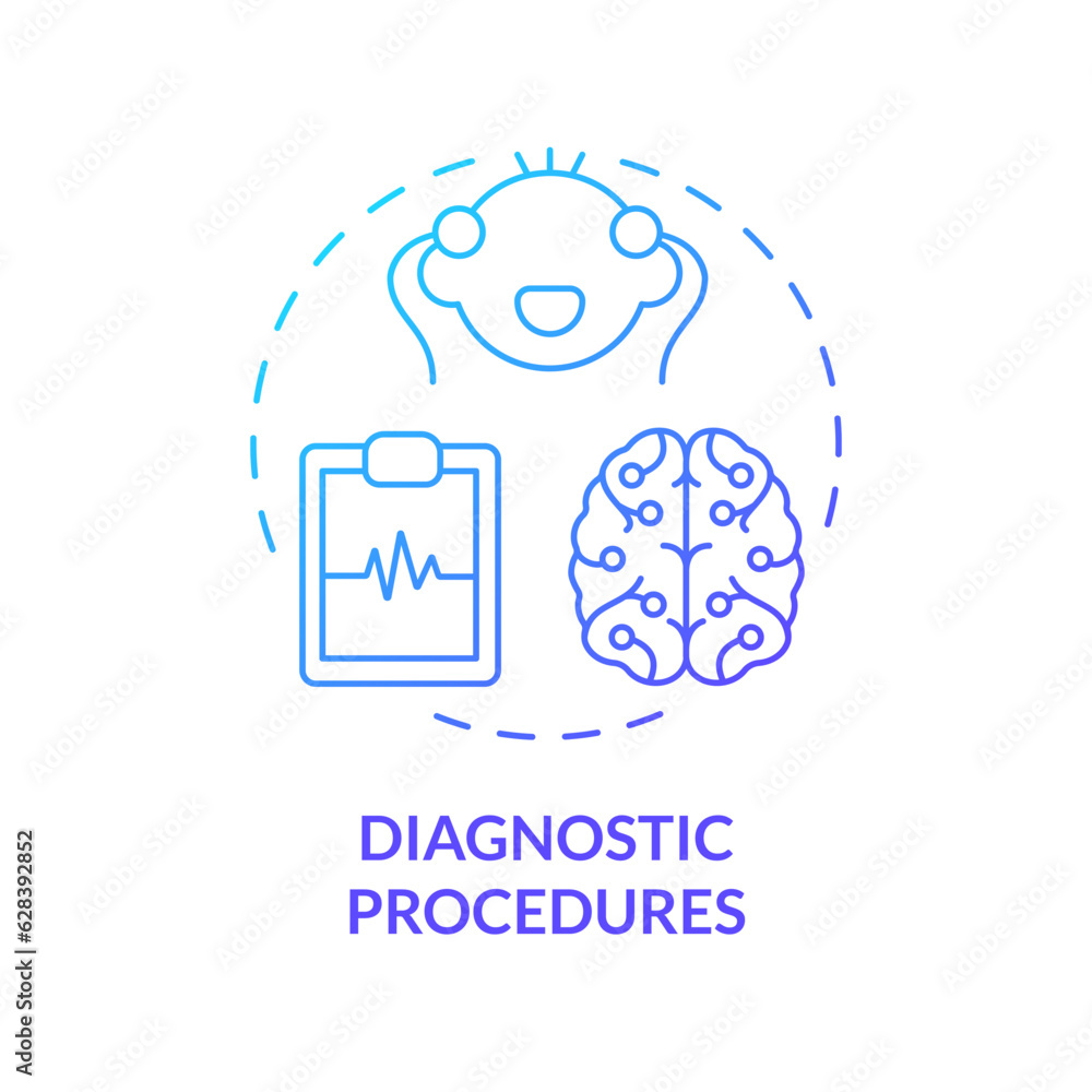 Diagnostic procedures blue gradient concept icon. Pulmonary function ...