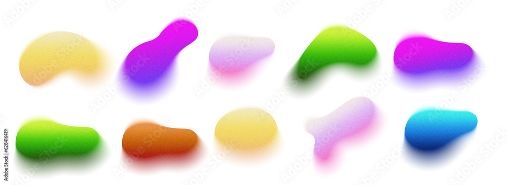 Gradient Grainy Blobs PNG transparent noise texture holographic blur ...