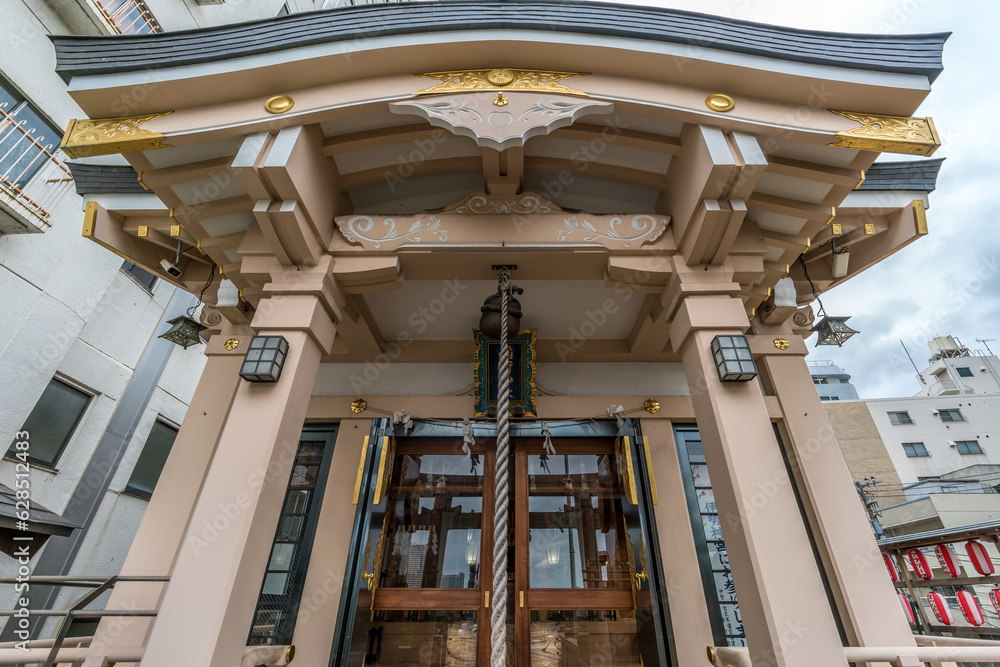 Suzu hanging and (Fox Deity) inscription at Honden of Kurumamachi Inari ...