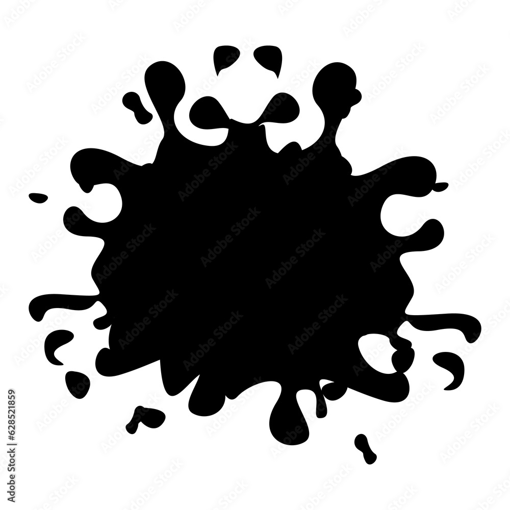 Abstract black ink blot background. Vector illustration. Grunge texture ...