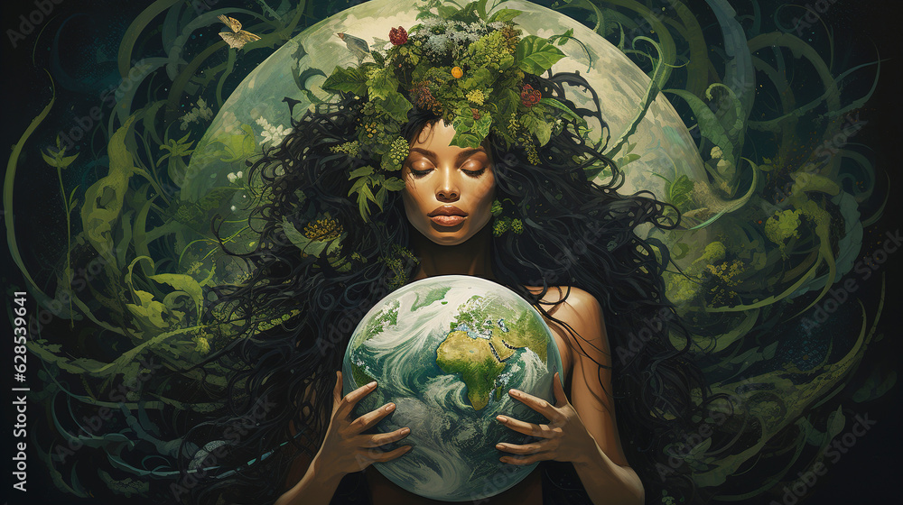 Artistic image of mother earth. World environment and mother earth day ...