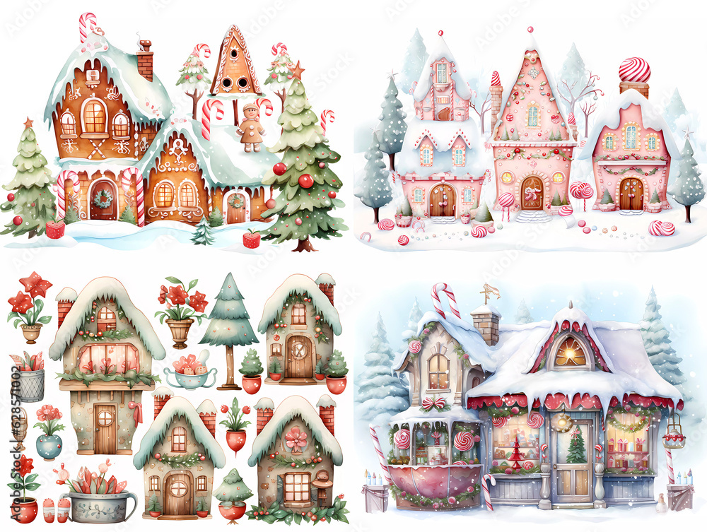 Gingerbread house themed clipart set. Clipart for crafts, art projects ...