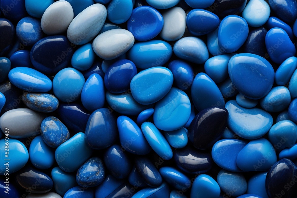 Generative AI : Abstract nature pebbles background. Royal blue pebbles ...