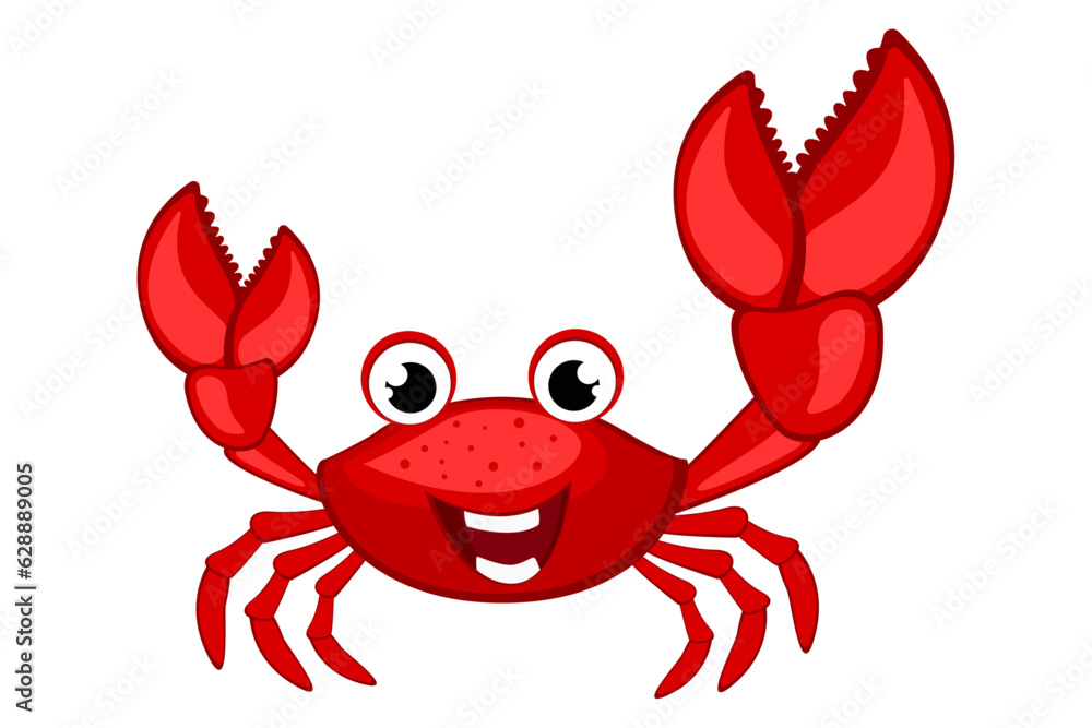 red crab cartoon character. vector illustration Stock Vector | Adobe Stock