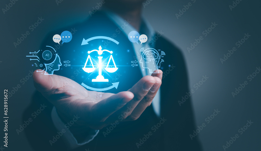 AI ethics or AI Law concept. Developing AI codes of ethics. Compliance ...