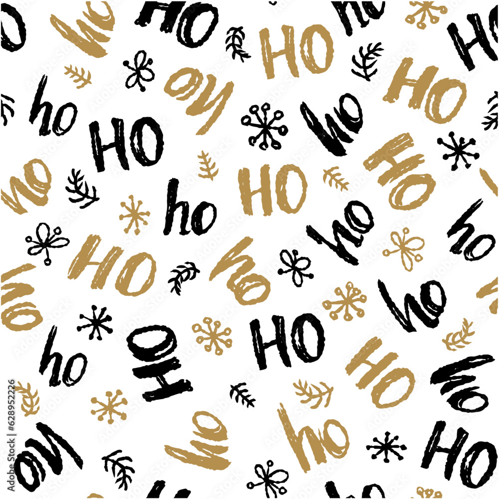 Ho ho ho pattern, Santa Claus laugh. Calligraphy, handwritten modern ...