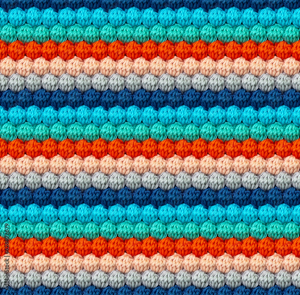 Geometric volumetric seamless knitted pattern in the form of bumps. The ...