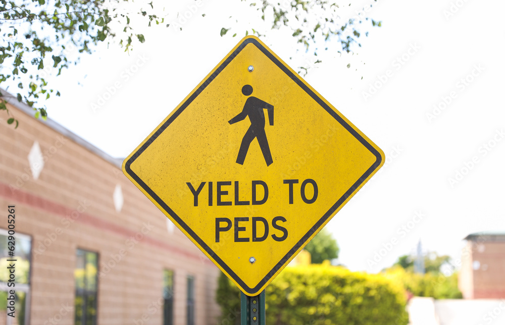 Pedestrian sign depicting human figures walking, symbolizing safety ...
