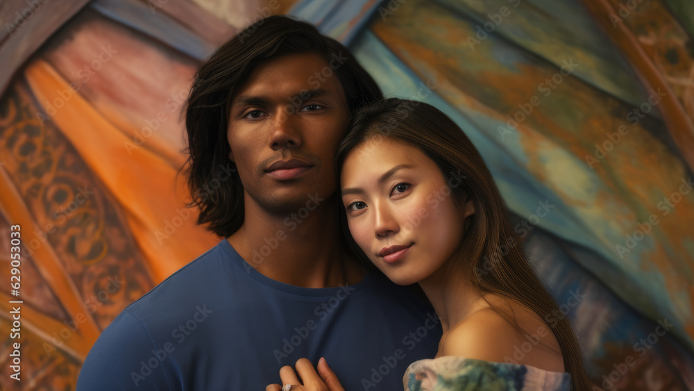 Embracing Diversity: Portrait of a Multicultural Couple Celebrating ...