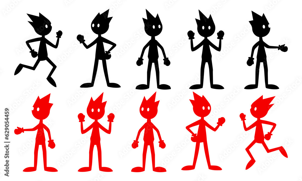 stick man set character for animation Stock Vector | Adobe Stock