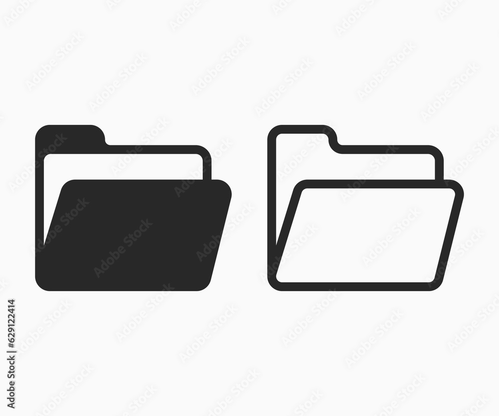 Folder Icon in trendy flat style. Line folder icon. Folder icon set ... Folder Icon in trendy flat style. Line folder icon. Folder icon set ...