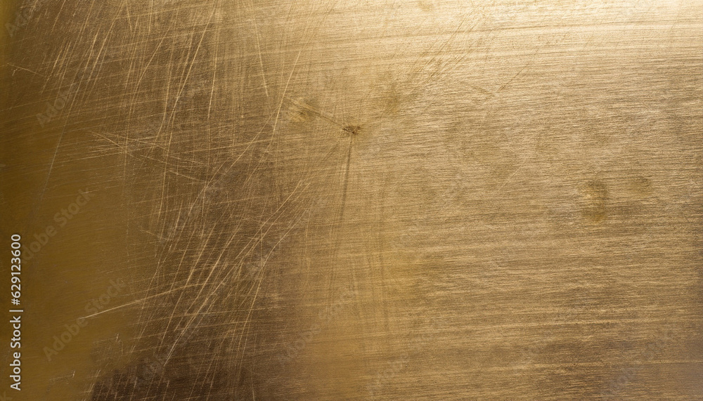 Brushed brass plate background texture, metal surface with scratches ...