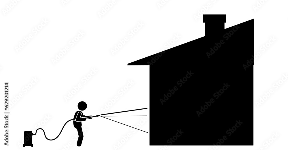 Vetor illustration and icon stick figure,stickman,pictogram is house ...