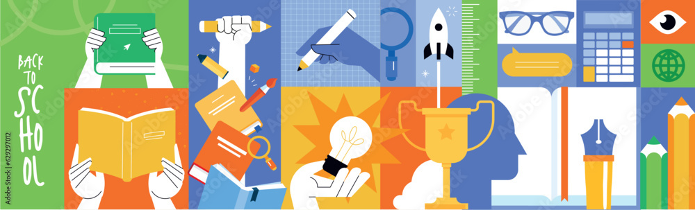 Education. Vector illustration for graphic and web design, business ...