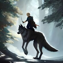 Fantasy Elf With Wolf Free Stock Photo - Public Domain Pictures