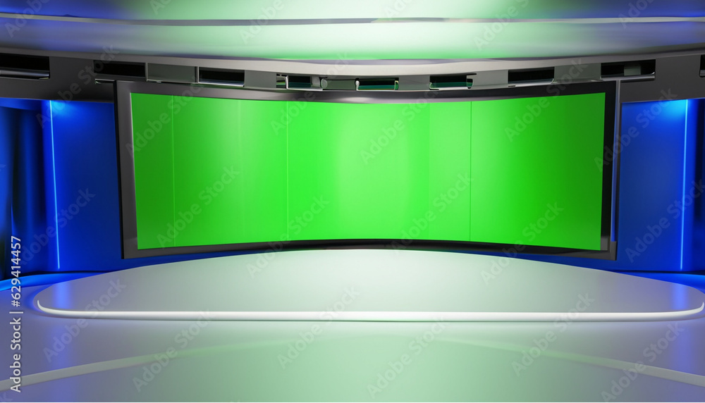 Virtual TV Studio, News Set background, virtual green Screen, virtual ...