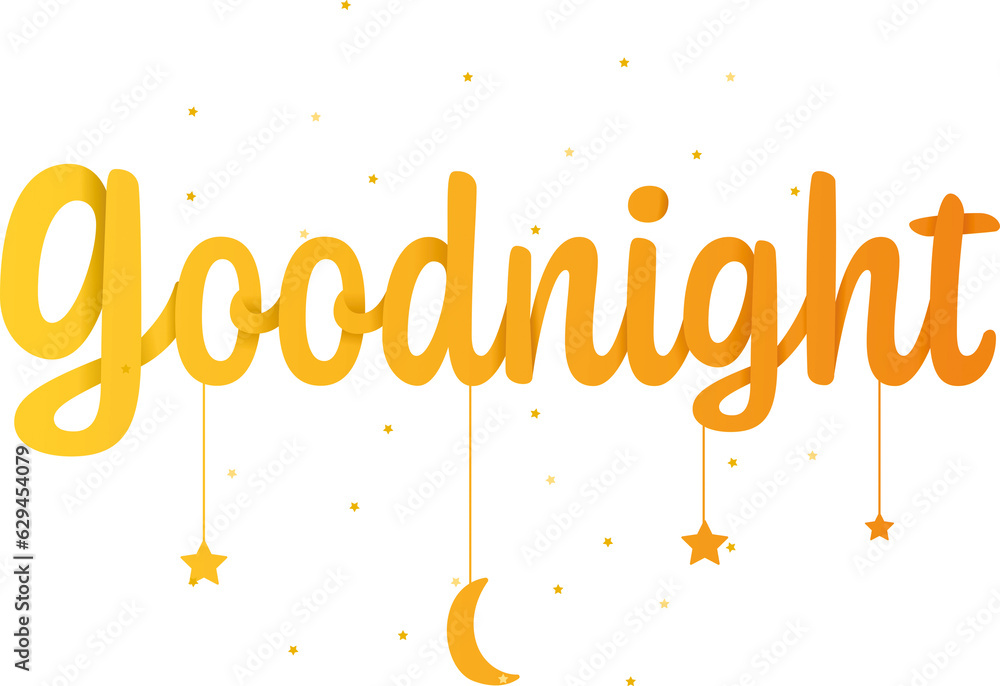 Digital png illustration of goodnight text and spots on transparent ...