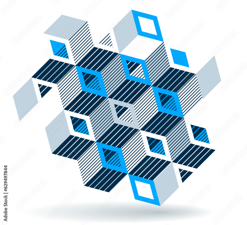 Isometric 3D cubes vector abstract geometric background, abstraction ...