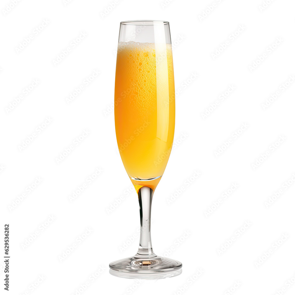 Mimosa in Champagne Flute with Orange Juice and Sparkling Wine isolated ...