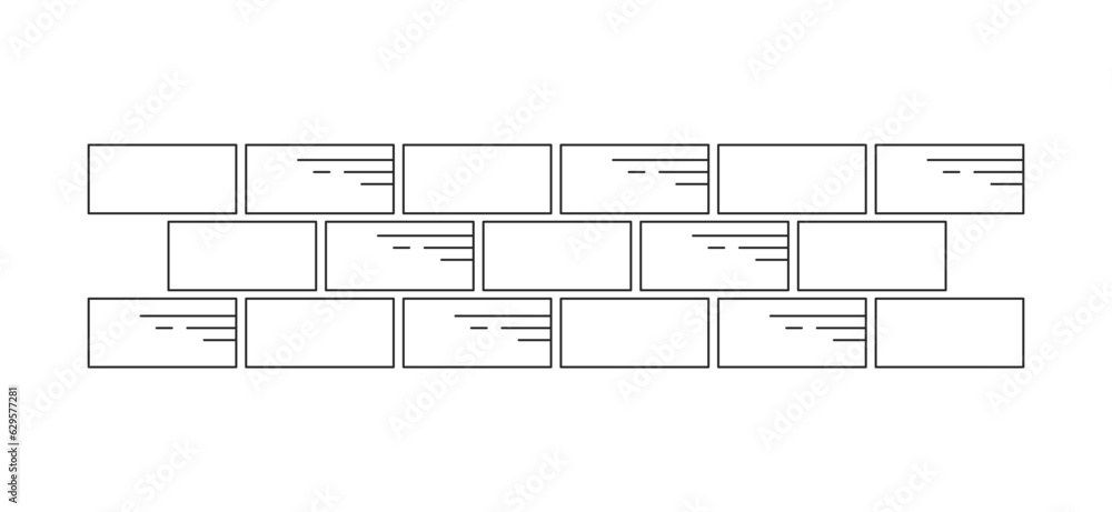 Brickwork flat monochrome isolated vector object. Brickwall, stone wall ...