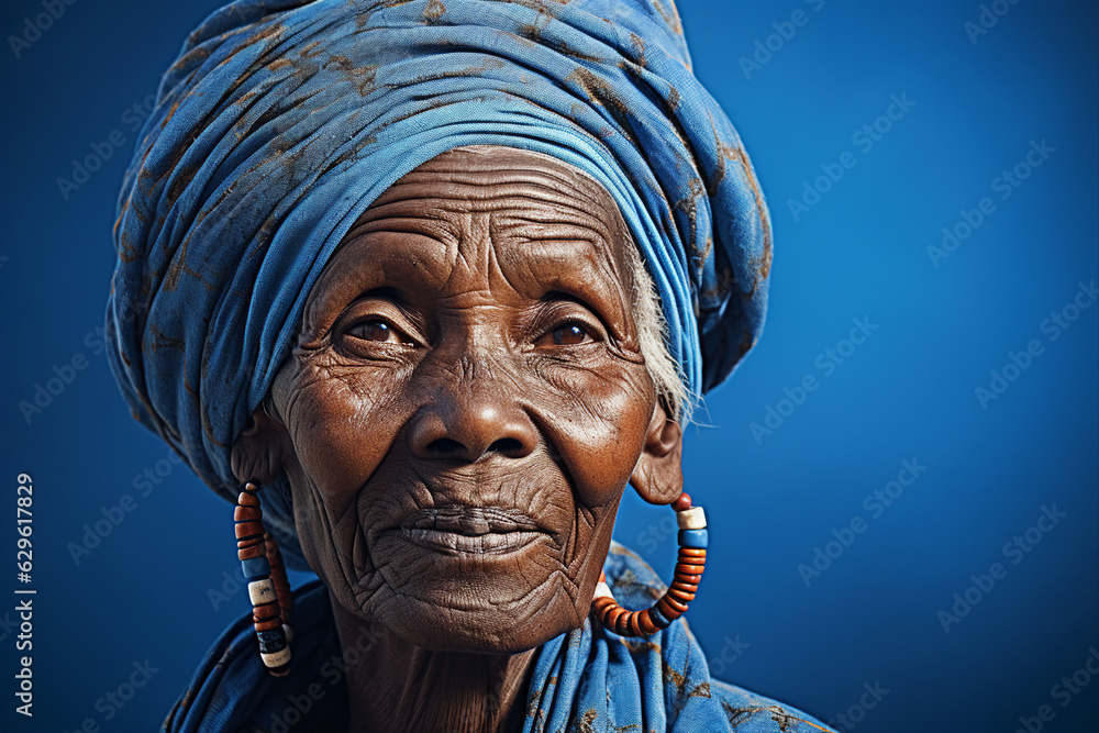 Generative AI closeup portrait of old beautiful woman grandmother ...