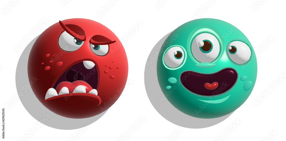 Smileys emoji vector set. Smiley emojis horror character mascot ...