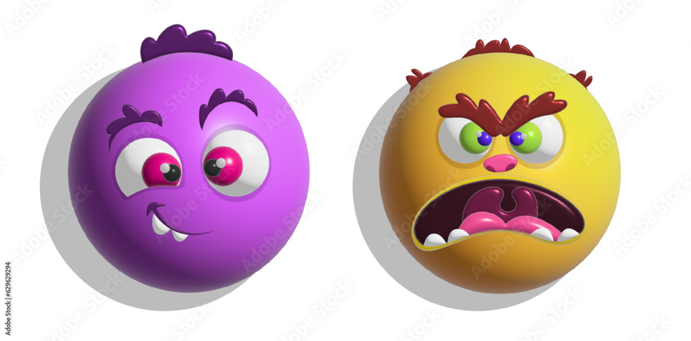 Smileys emoji vector set. Smiley emojis horror character mascot ...