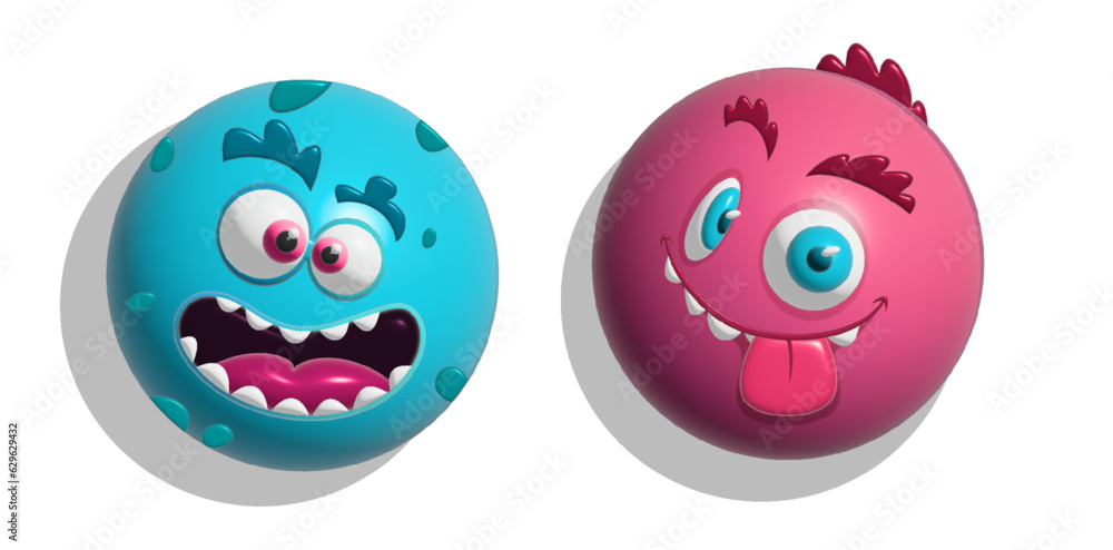 Smileys emoji vector set. Smiley emojis horror character mascot ...