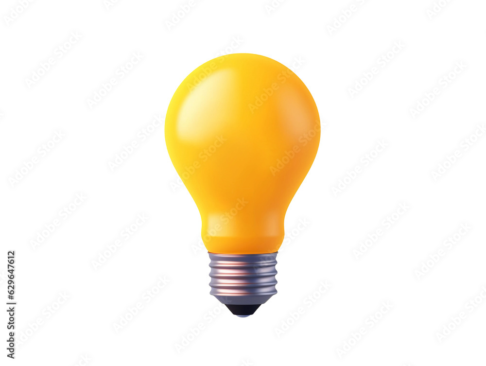 Cartoon light bulb isolated on transparent or white background, png ...