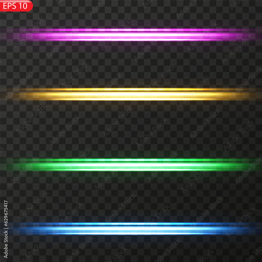 Vector glowing light lines. Neon light, light effect png. Golden line ...