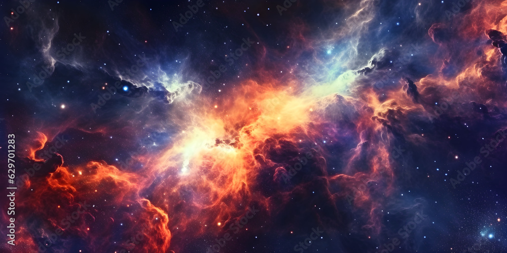 Beautiful cosmic space background wallpaper illustration Stock ...