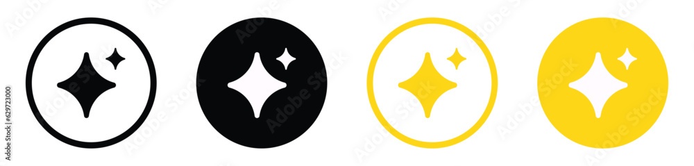 Sparkle star icon, blink star shine icons. Stars sparkles vector sign ...