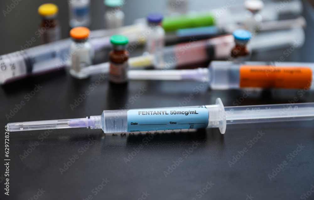 Fentanyl syringes, anesthetics, and muscle relaxers, succinylcholine ...