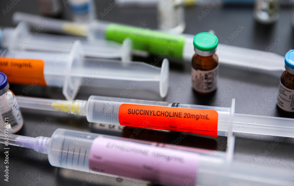 Fentanyl syringes, anesthetics, and muscle relaxers, succinylcholine ...