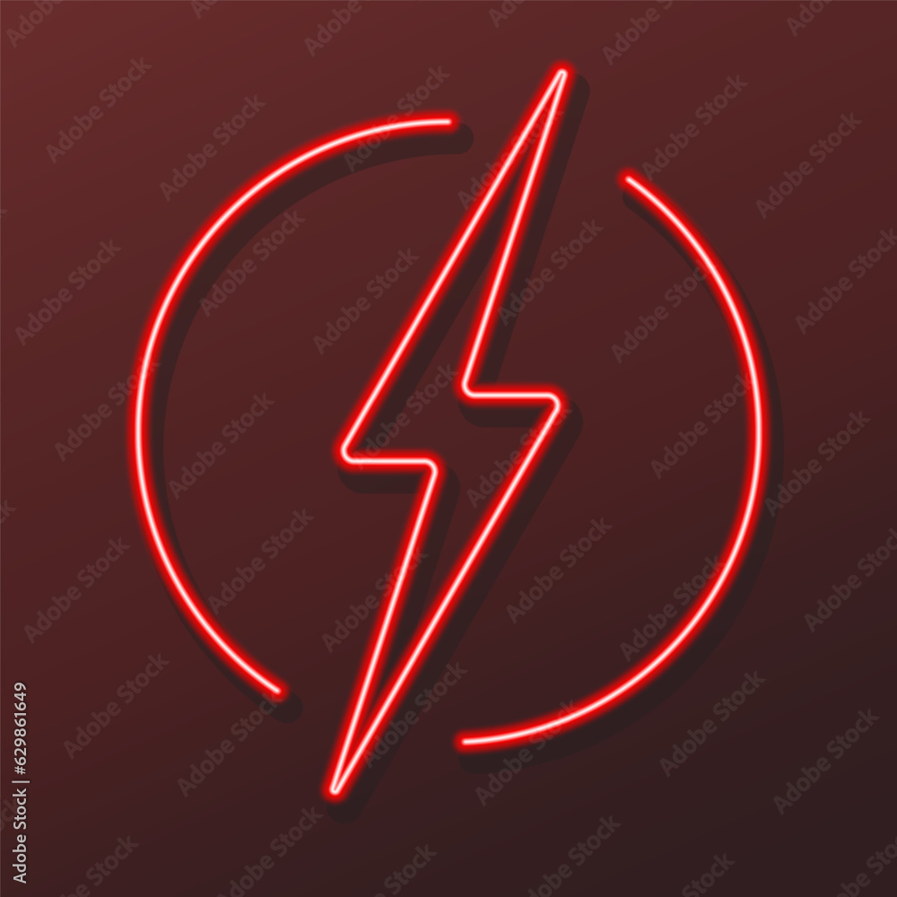 lightning neon sign, modern glowing banner design, colorful modern ...