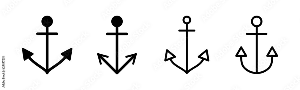 Anchor icon set illustration. Anchor sign and symbol. Anchor marine ...