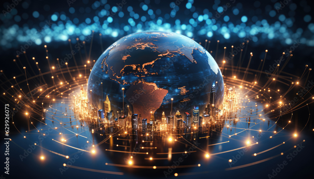 Global network connection concept. created by generative AI technology ...