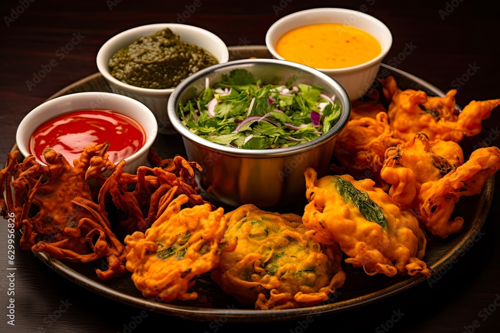 Delicious Indian Pakoras: The Perfect Snack or Starter with a Closeup ...