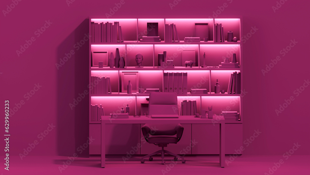 Viva magenta is a trend colour year 2023 interior workspace, minimal ...