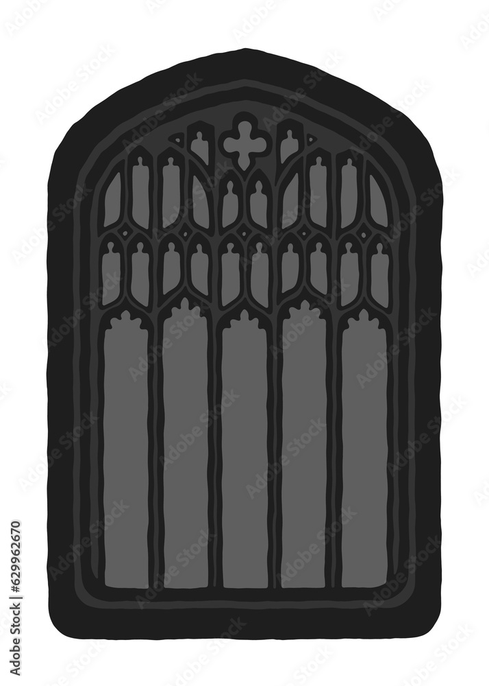 English perpendicular gothic window tracery with Tudor arch stylized ...