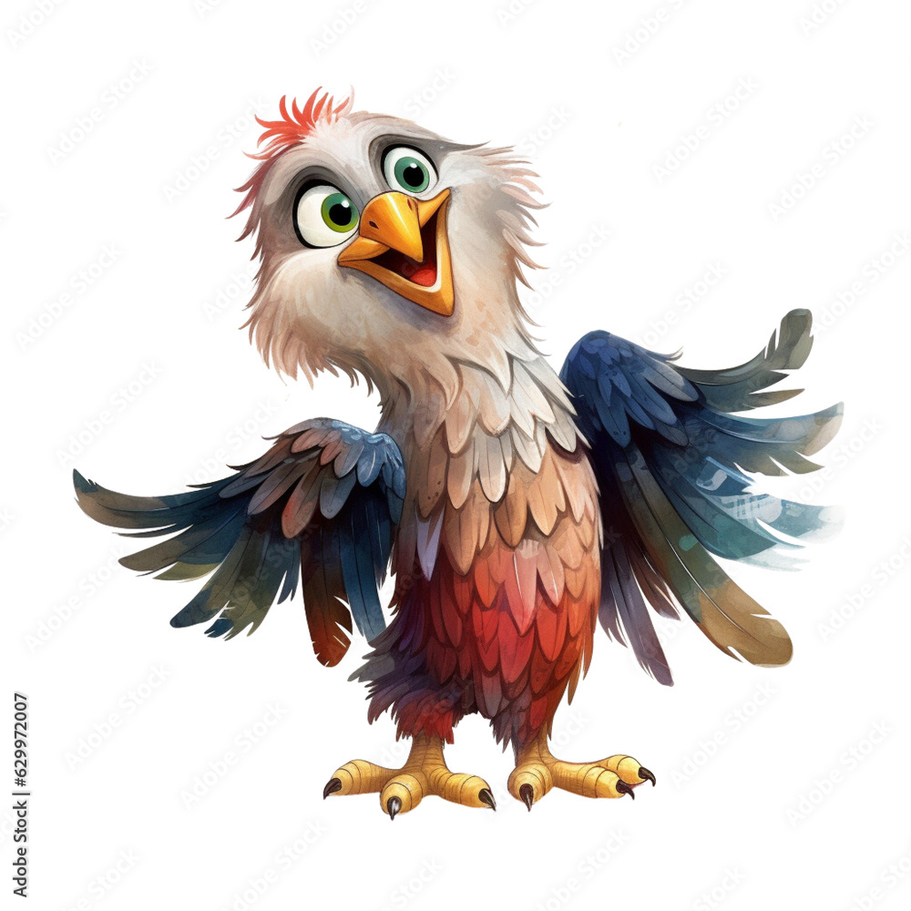 Watercolor Cute Eagle, Whimsical Watercolor Alphabet Clipart, Adorable ...