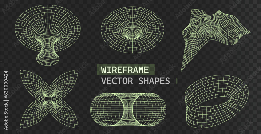 Geometry wireframe abstract shapes. Futuristic connection structure for ...