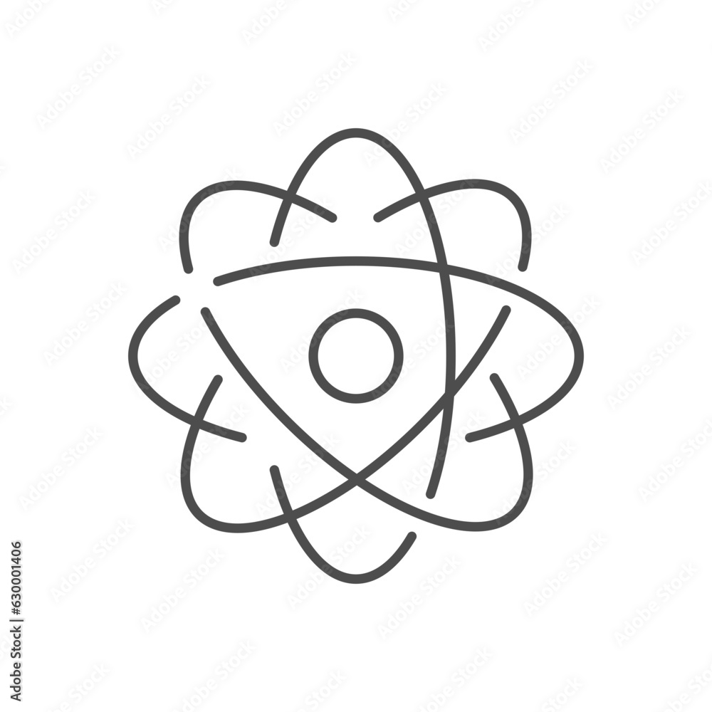 Atom related vector line icon. Vector outline illustration Isolated on ...