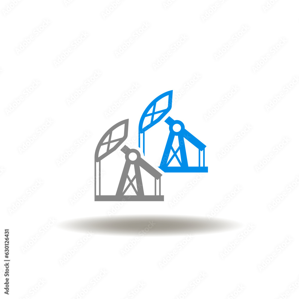 Vector illustration of oil pump oilfield. Icon of oil and gas industry ...