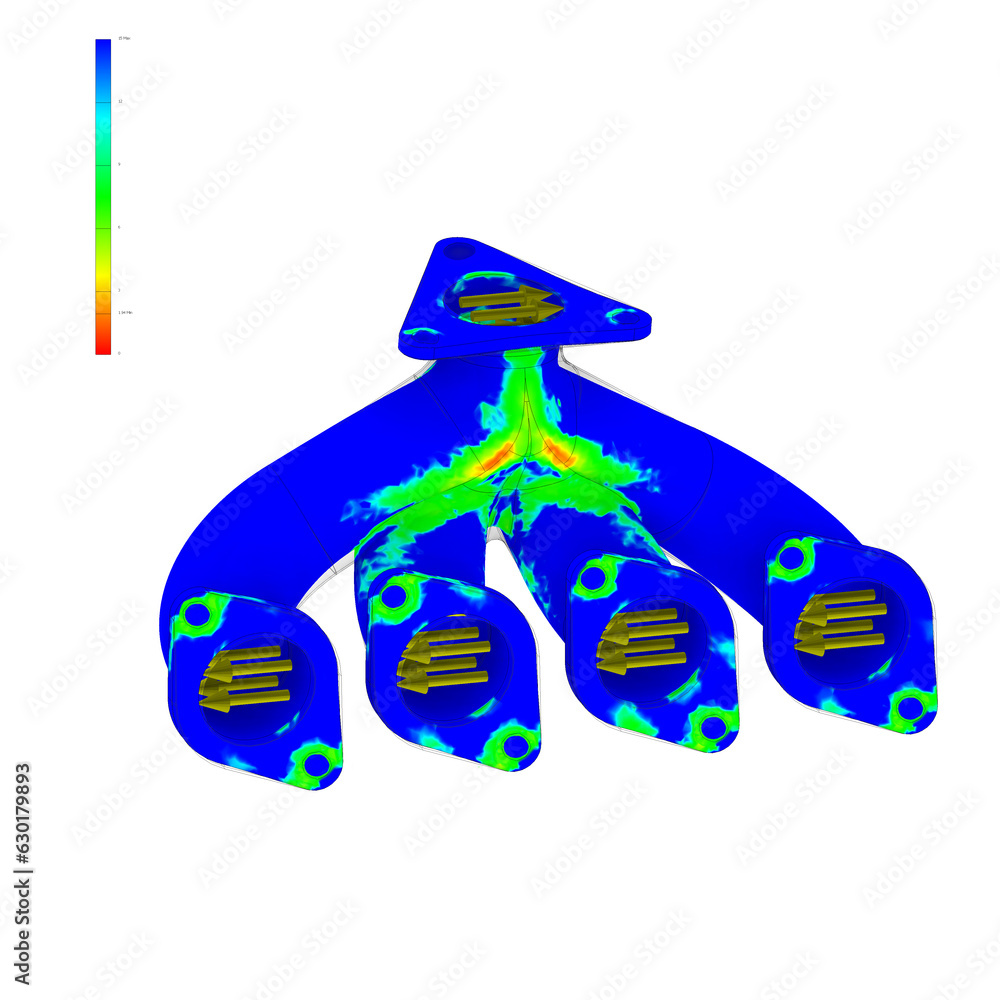 FEM analysis, finite element method analysis, of manifold car engine ...