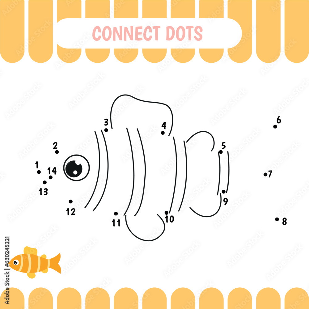 Dot to dot educational game for preschool kids. Activity worksheet ...