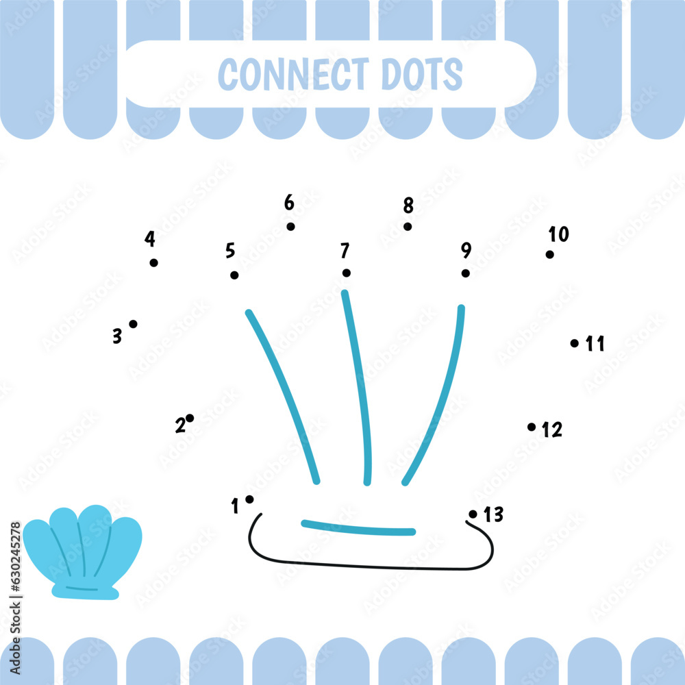 Dot to dot educational game for preschool kids. Activity worksheet ...