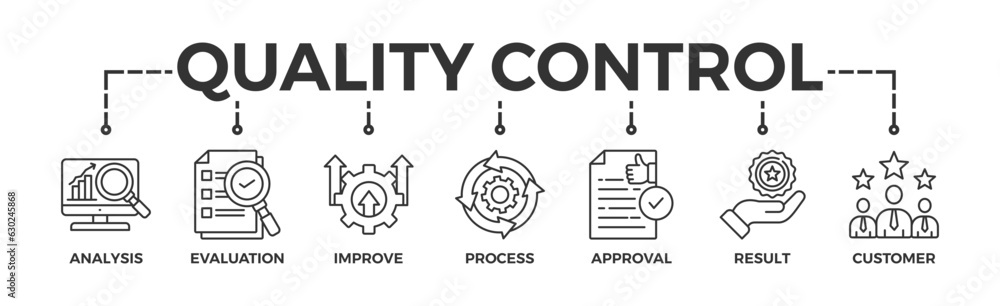 Quality control banner web icon vector illustration concept for product ...