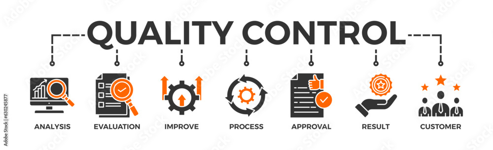Quality control banner web icon vector illustration concept for product ...