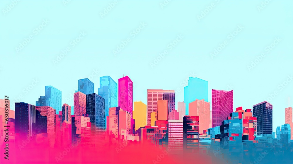 City pop art minimalist Stock Illustration | Adobe Stock